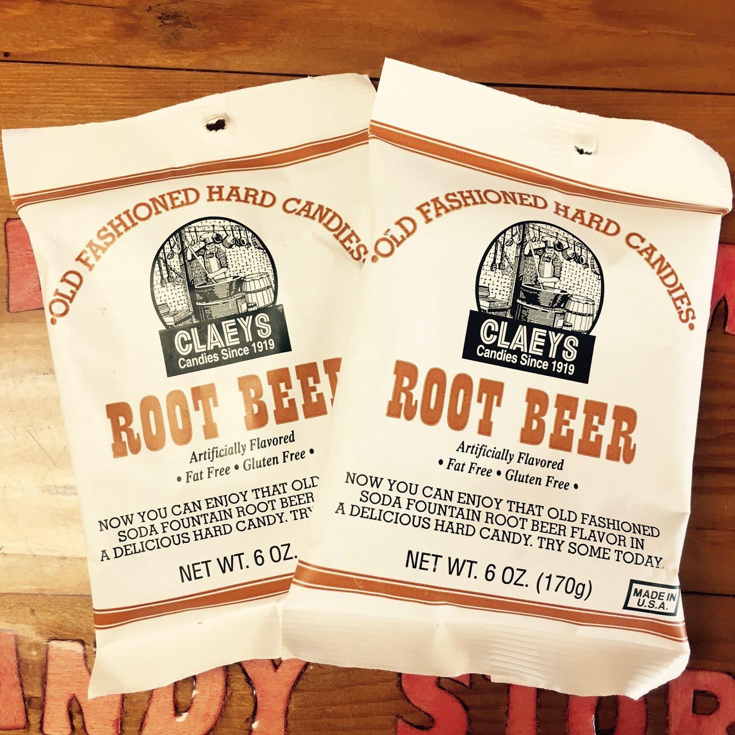 Claeys Root Beer Old Fashioned Hard Candy - Peppermint Stick